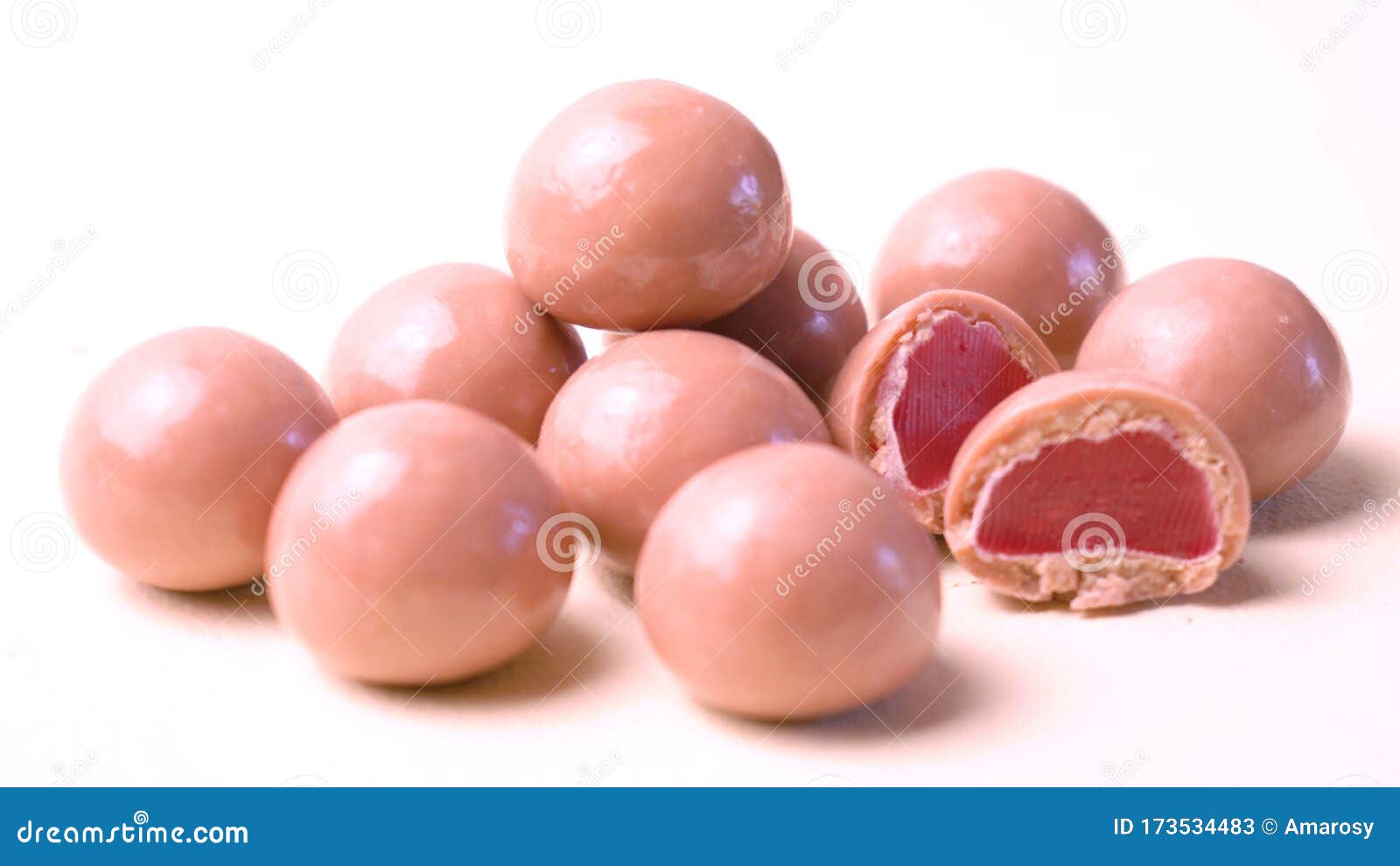 Ruby Chocolate Close Up on White Background. Stock Image - Image of ...