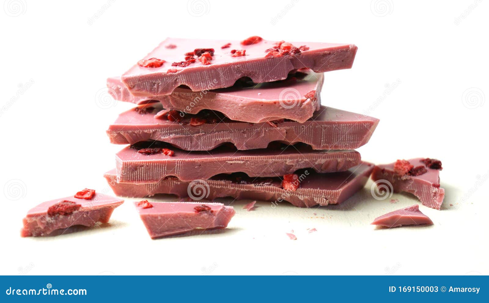 Ruby Chocolate Close Up On White Background. Stock Photo ...