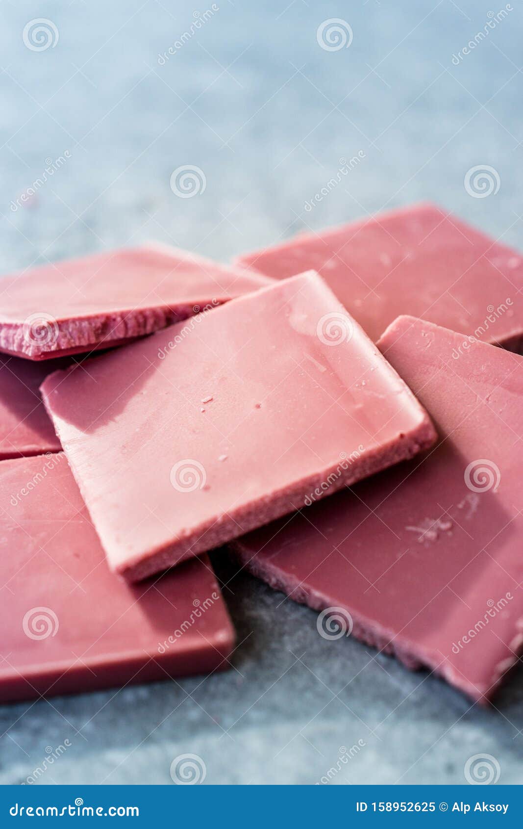 Ruby Chocolate Pieces. New Type of Processing Cocoa Beans Stock Image ...