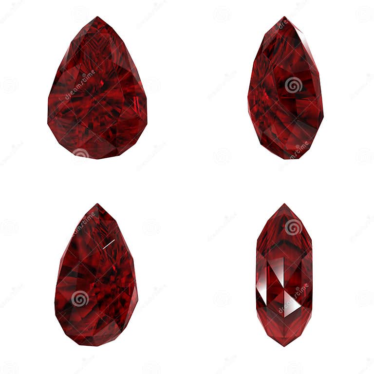 Ruby Cut Diamond Different View Stock Illustration - Illustration of ...