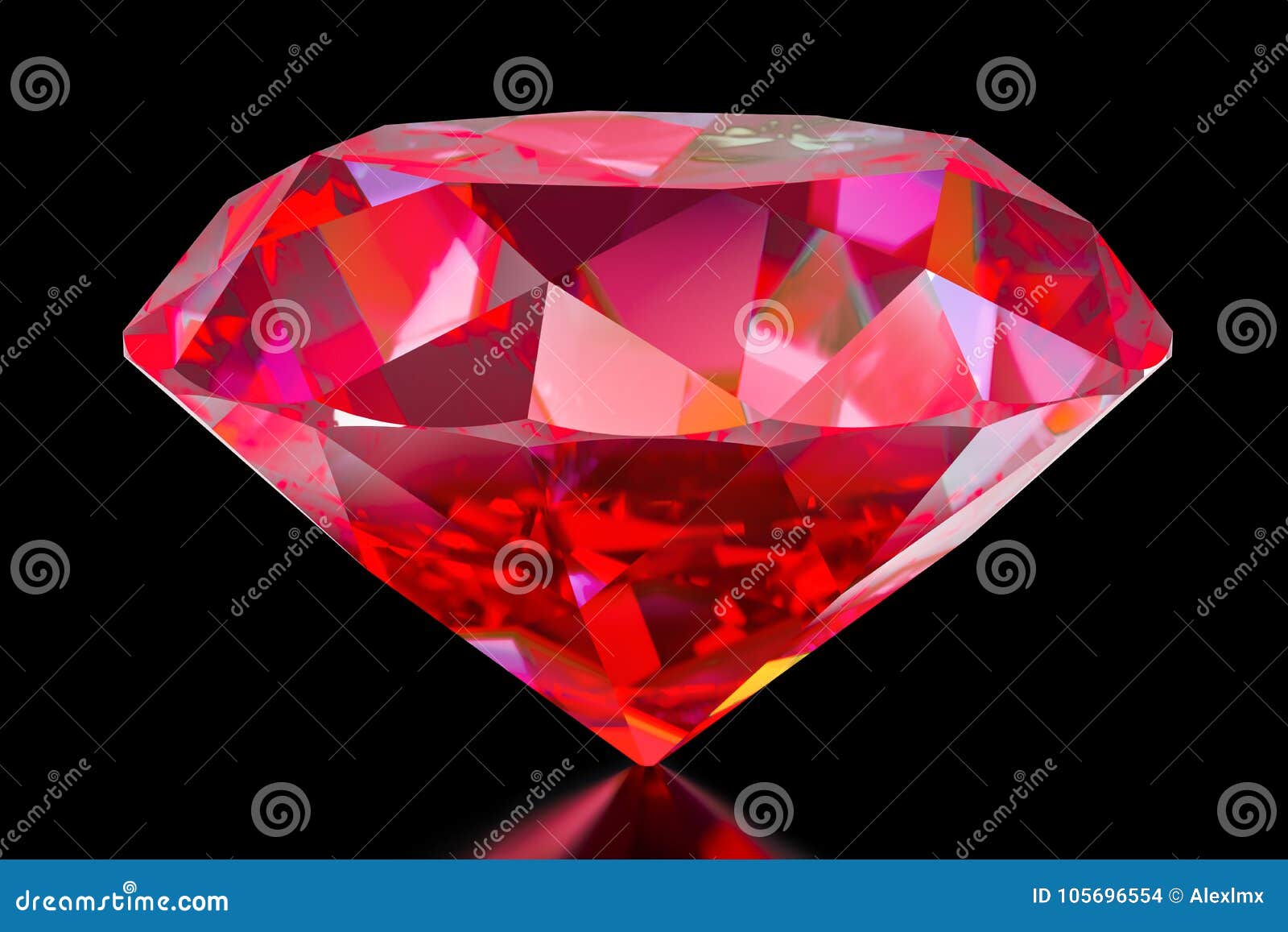 Ruby, 3D rendering stock illustration. Illustration of realistic ...