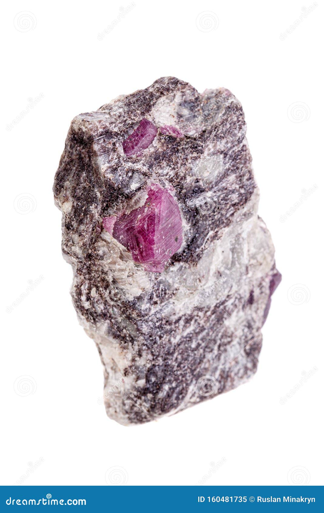 Ruby De Piedra Mineral Macro Sobre Fondo Blanco Imagen de archivo ...