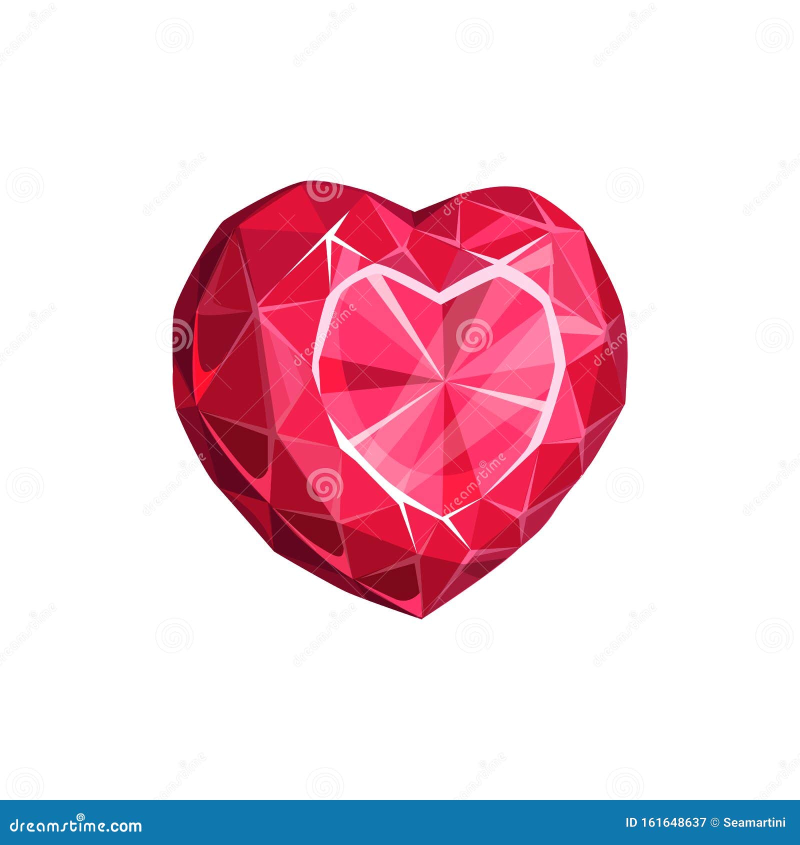 Ruby or Diamond Heart Shape Gemstone Stock Vector - Illustration of ...