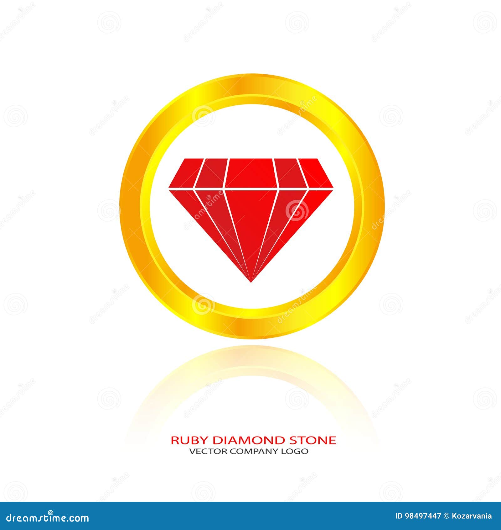 Ruby diamond stone stock vector. Illustration of jewelry - 98497447