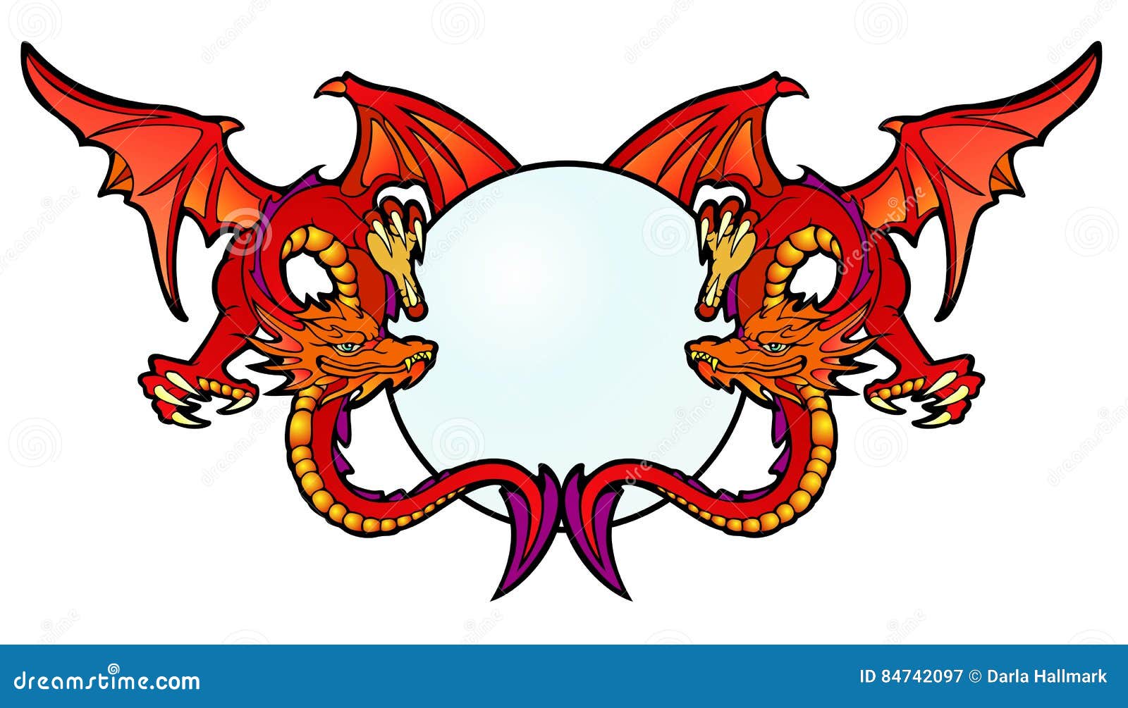 Ruby Dragons ilustración del vector. Ilustración de dragones - 84742097