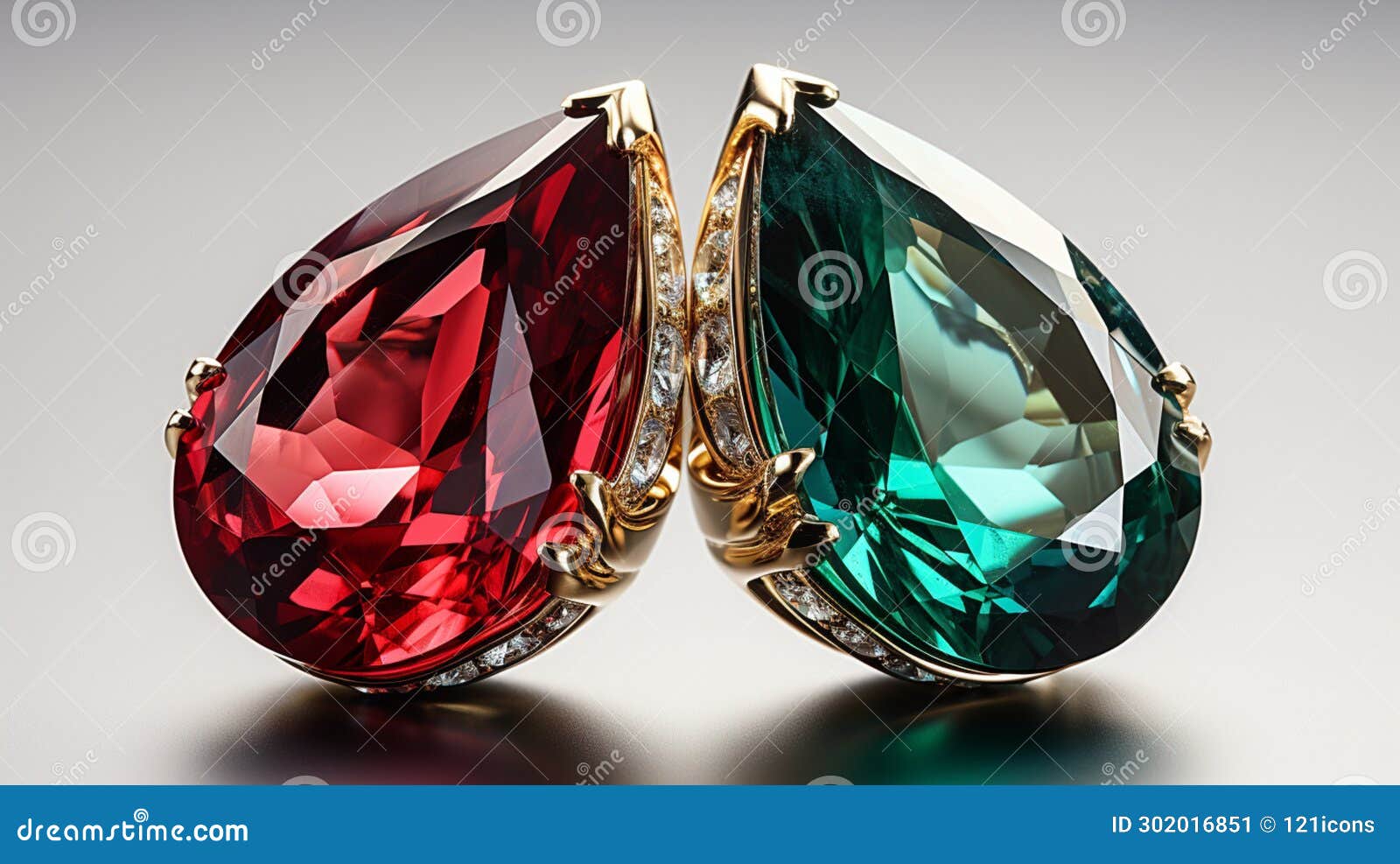 A Ruby and Emerald Isolated on Transparent Background Stock ...