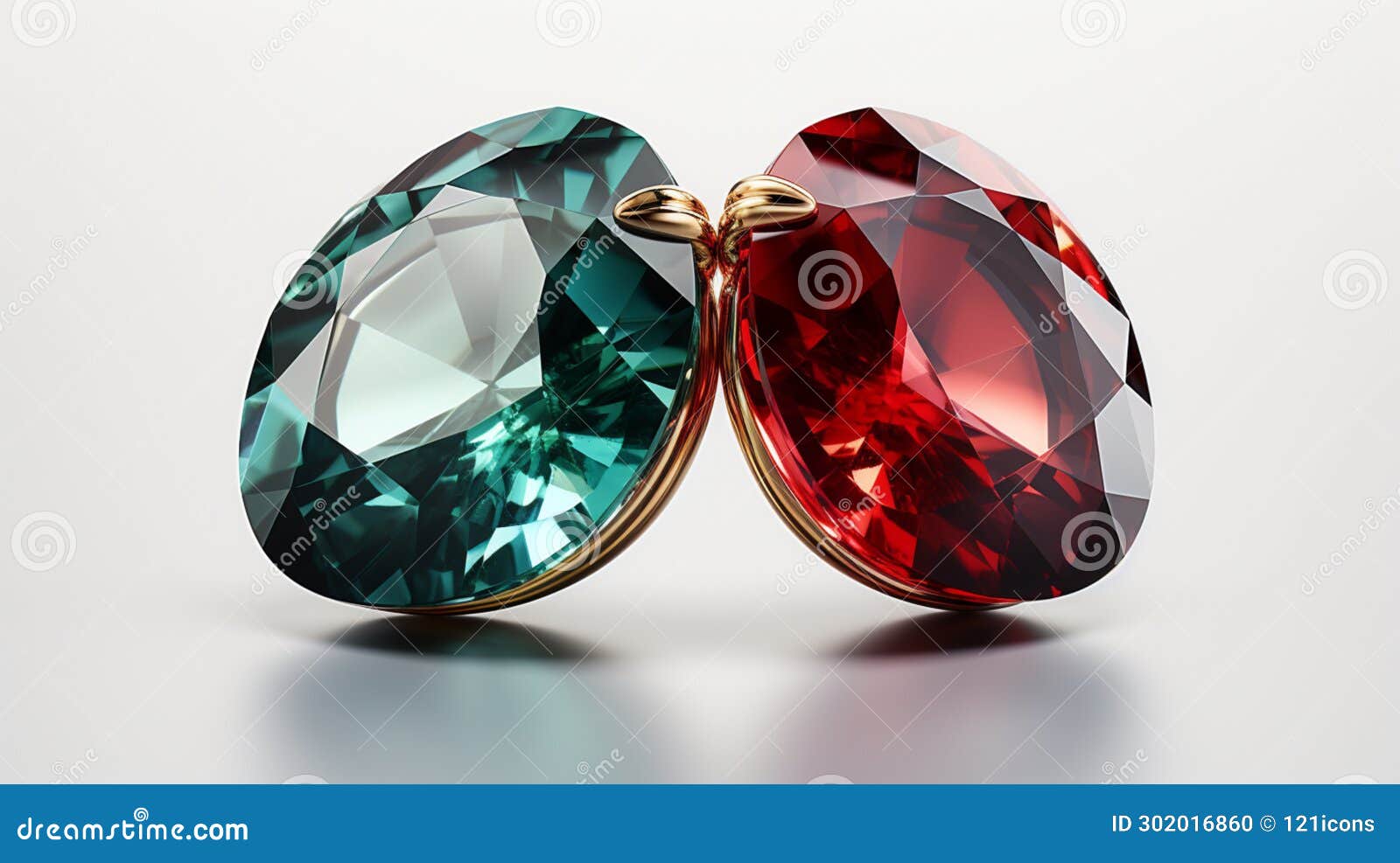 A Ruby and Emerald Isolated on Transparent Background Stock ...