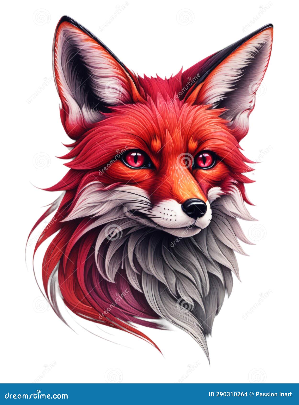Ruby Fox Crayon Illustration Stock Illustration - Illustration of ...