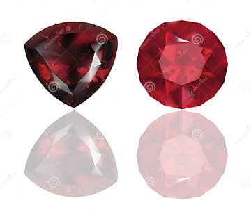Ruby and Garnet Vector Realistic Illustration. Red Jewelry. on White ...