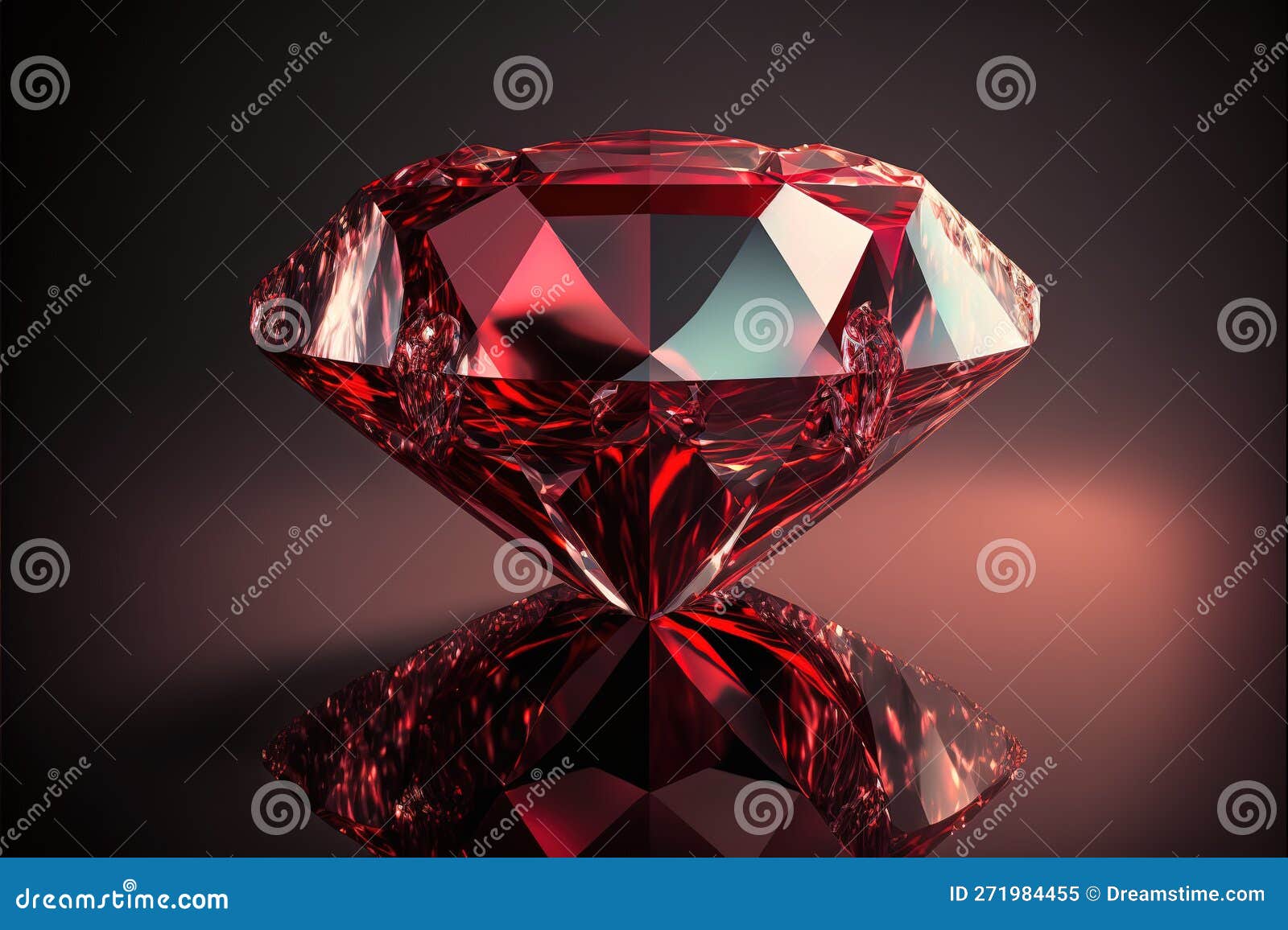 Ruby Gem Diamond Dark Reflection on Gradient Background 3d Rendering ...