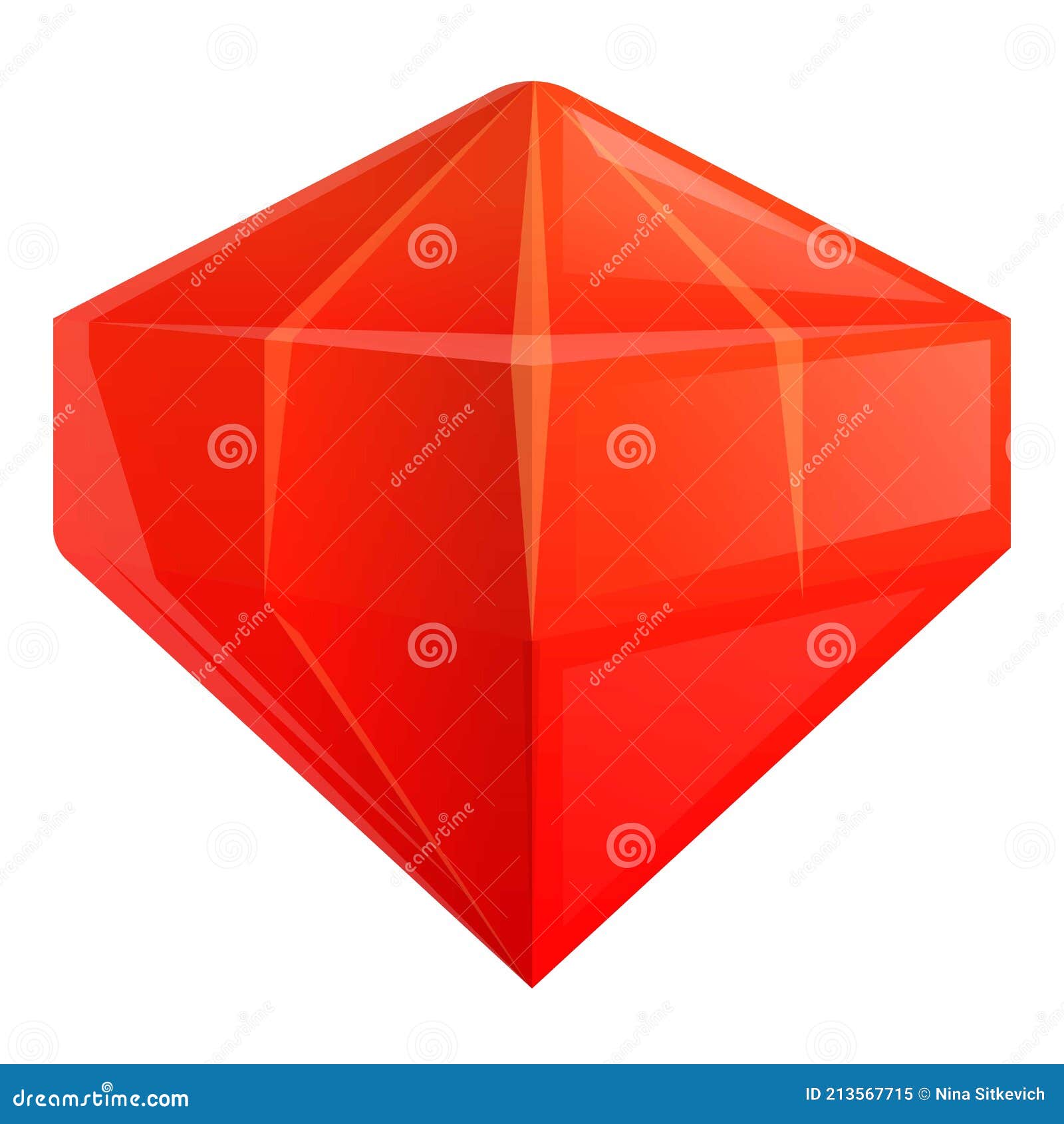 Ruby Gemstone Interface Icon, Cartoon Style Stock Vector - Illustration ...