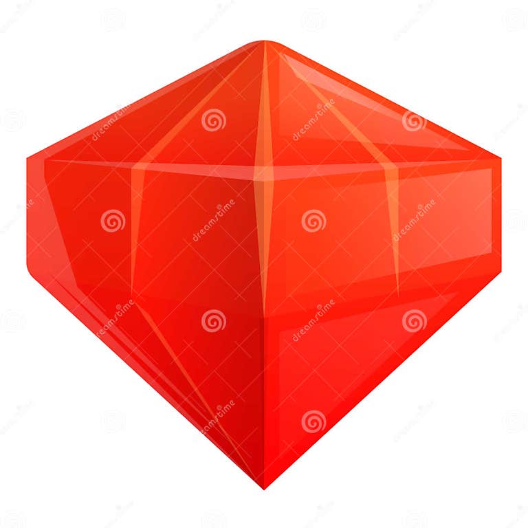 Ruby Gemstone Interface Icon, Cartoon Style Stock Vector - Illustration of vector, shiny: 213567715