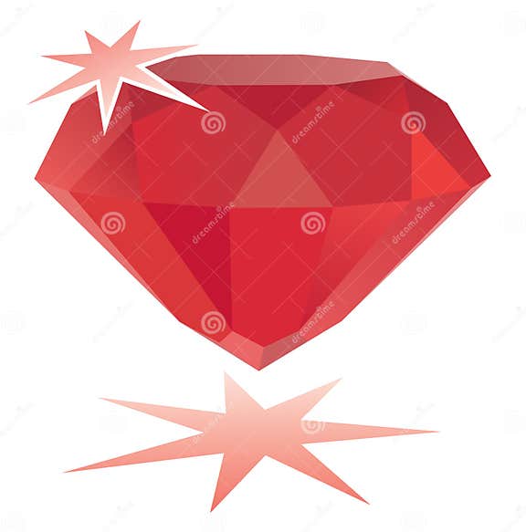 Ruby gemstone / vector stock vector. Illustration of facet - 3456785