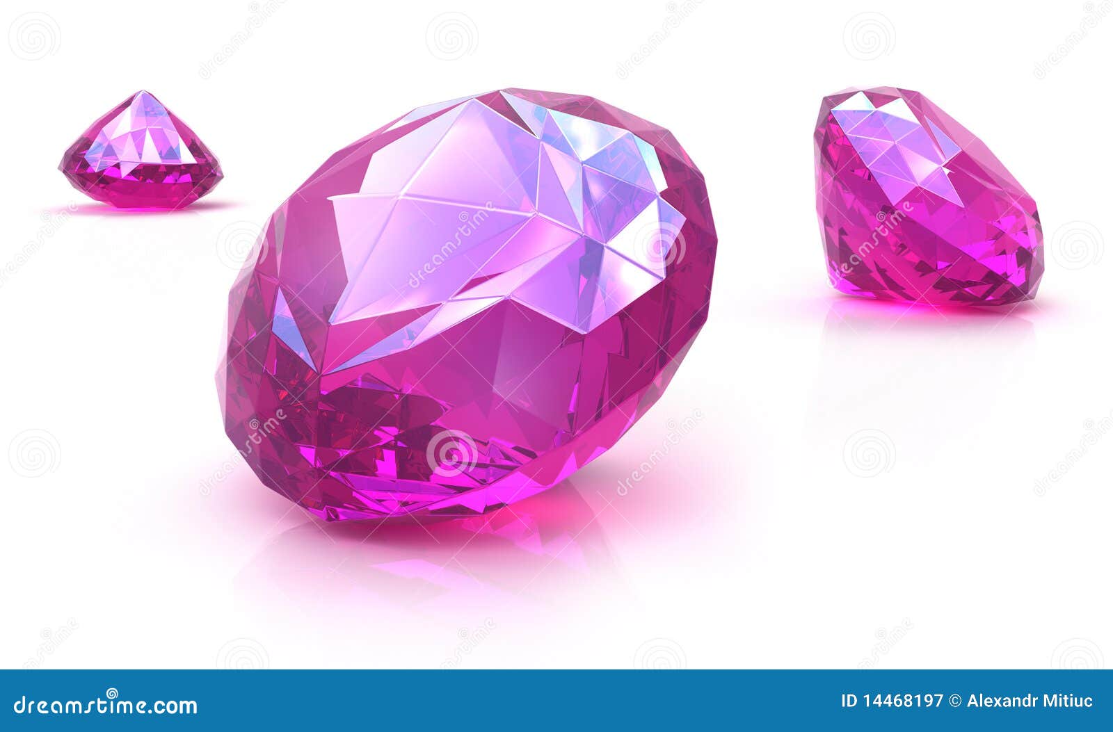 Ruby Gemstones on White Surface. Stock Illustration - Illustration of ...