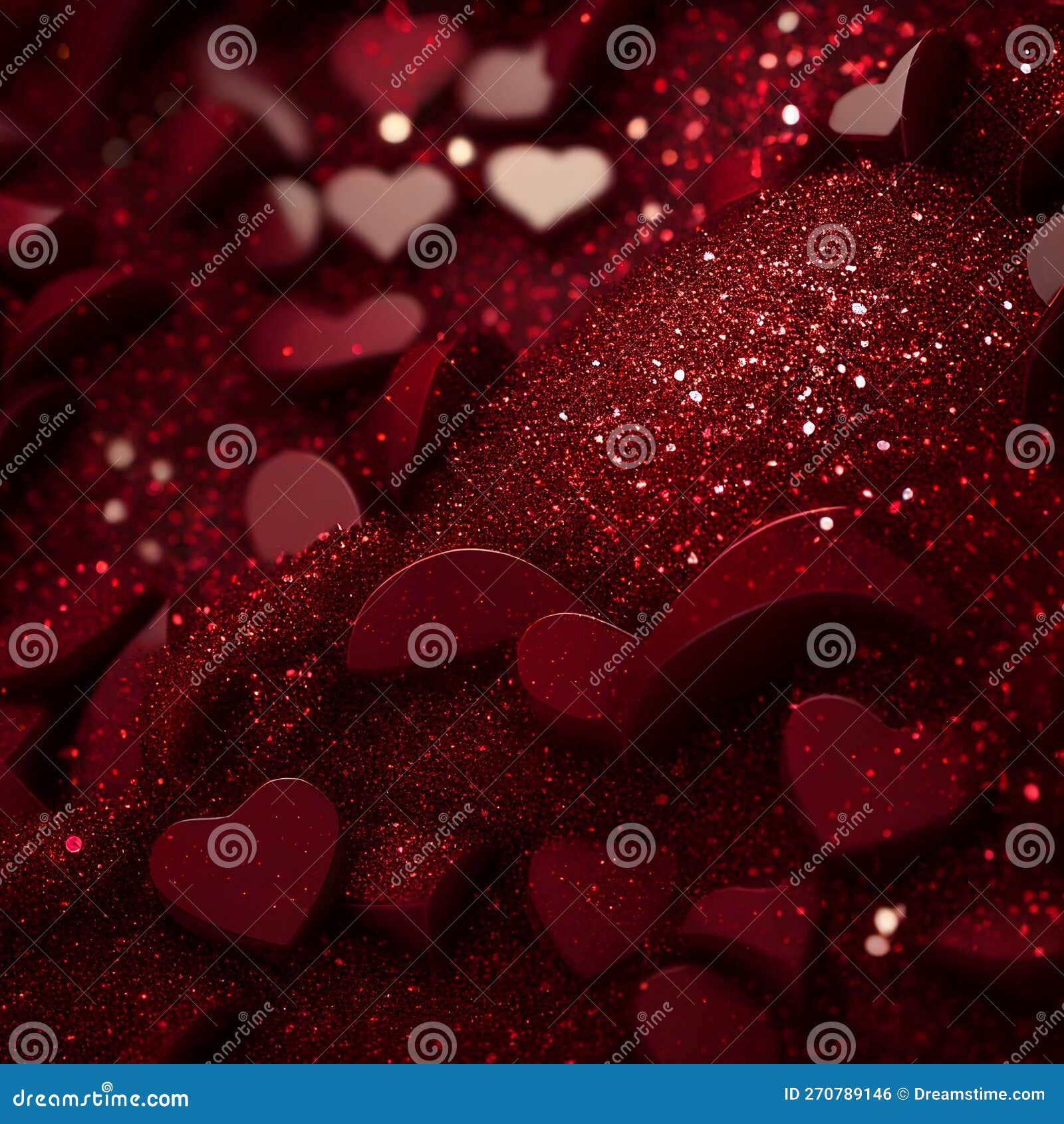 Ruby Glitter Heart Background, Ai Generation Stock Illustration ...