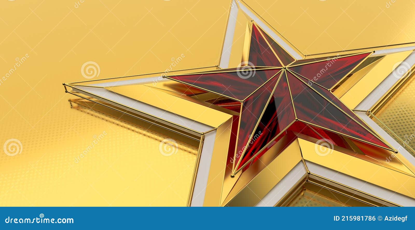 Ruby Gold Star on a Matte Background Stock Illustration - Illustration ...