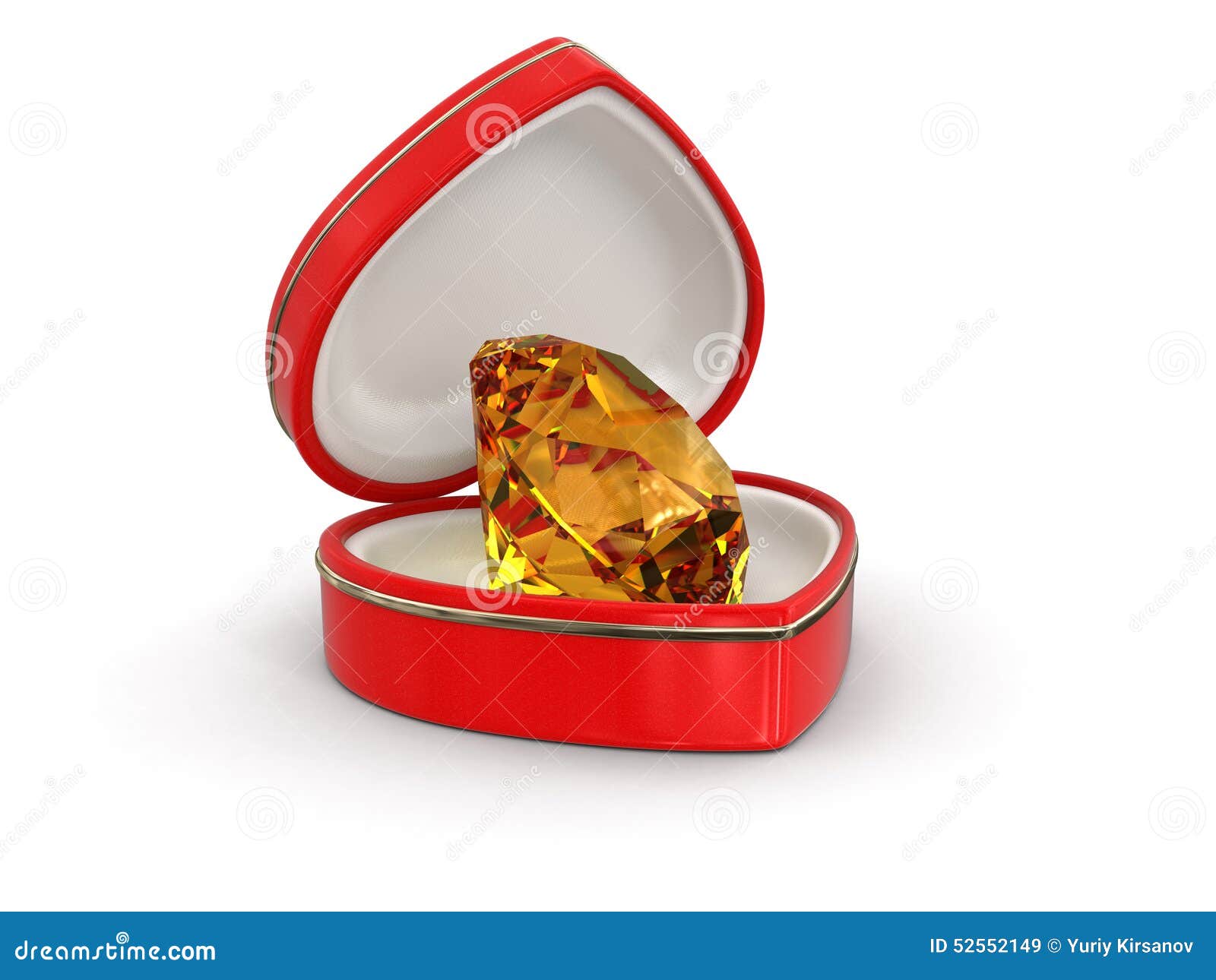 Ruby in the Heart Box (clipping Path Included) Stock Illustration ...