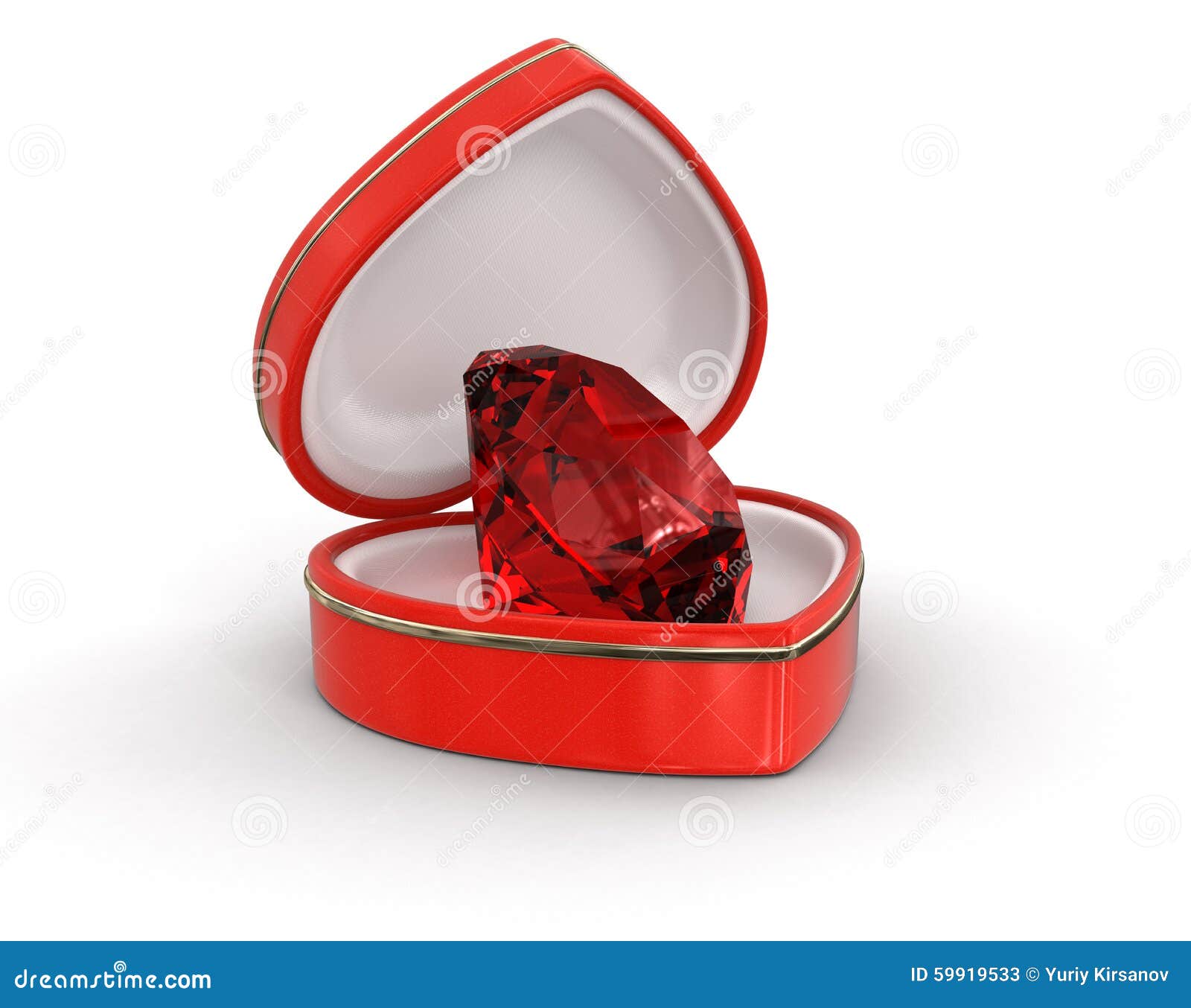 Ruby in the Heart Box (clipping Path Included) Stock Illustration ...