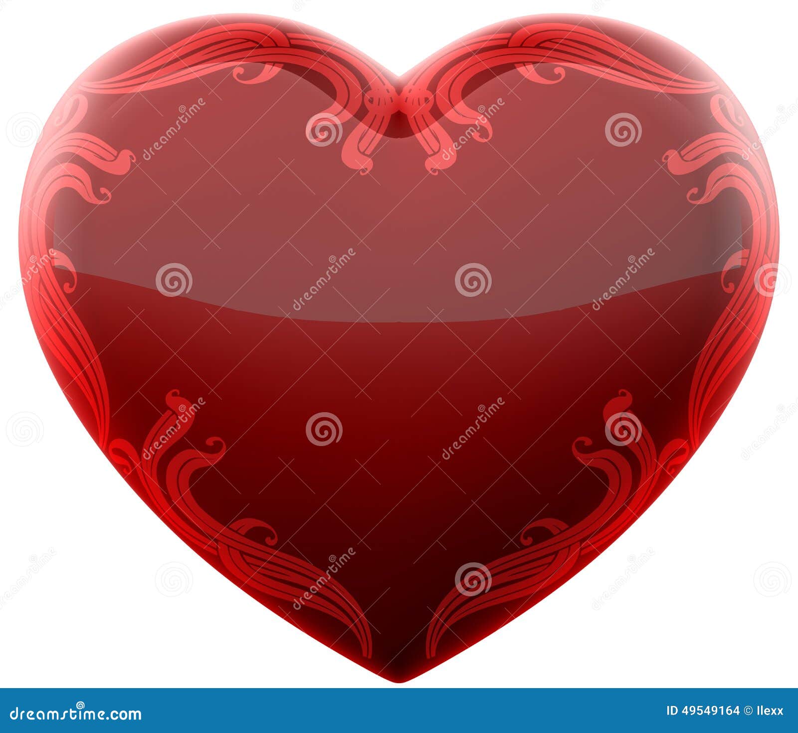 Ruby heart with ornament stock illustration. Illustration of valentines ...