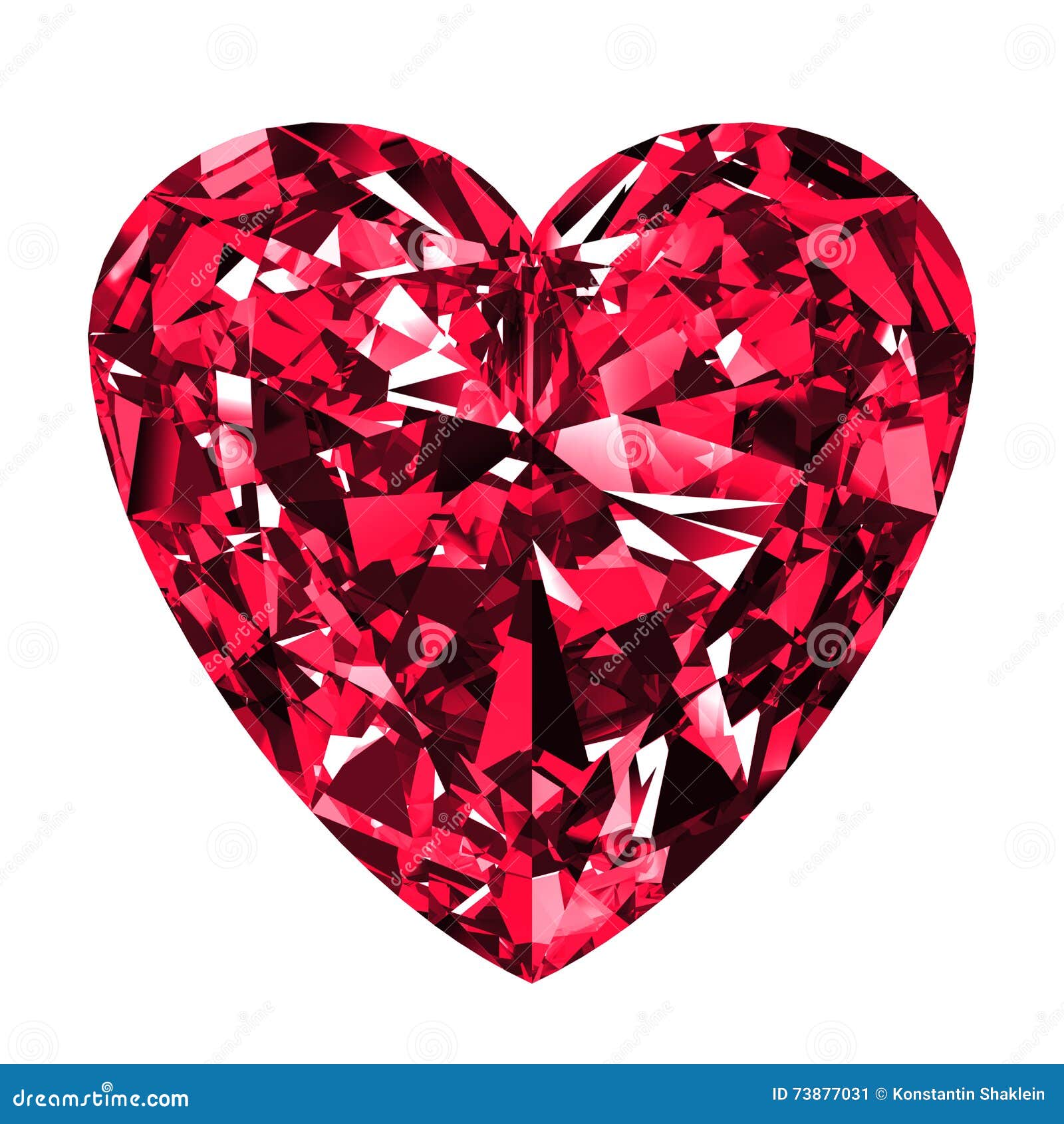 Ruby Heart Over White Background Stock Abbildung - Illustration von ...