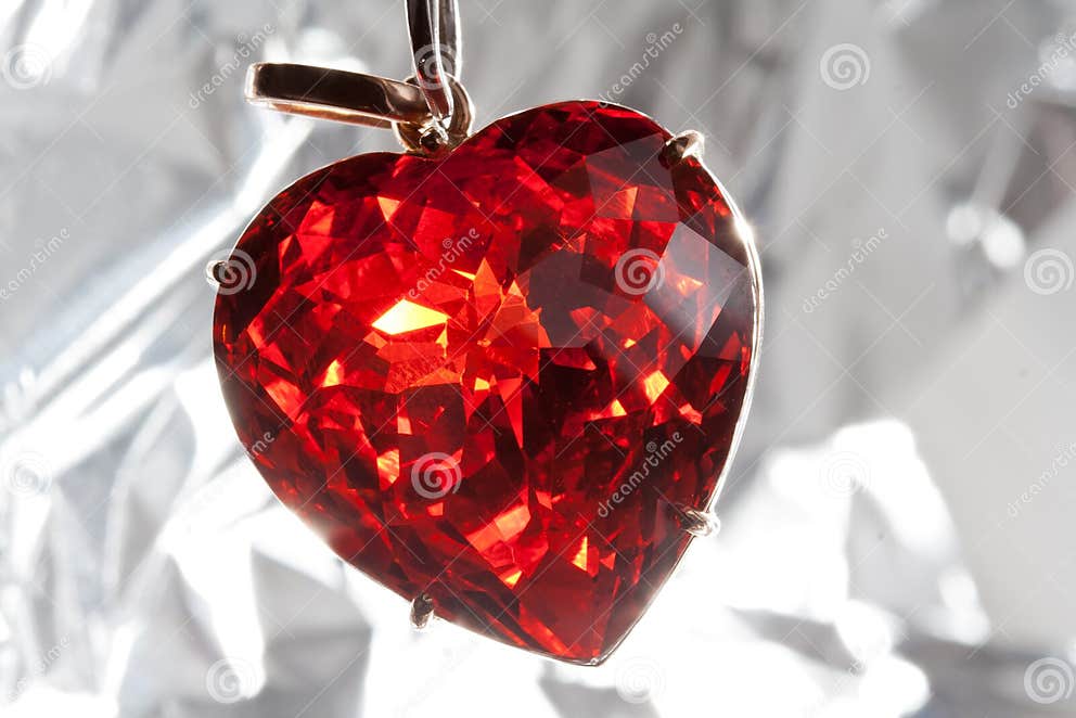 Ruby Heart-shaped Precious Stone Stock Photo - Image of pendant, heart ...