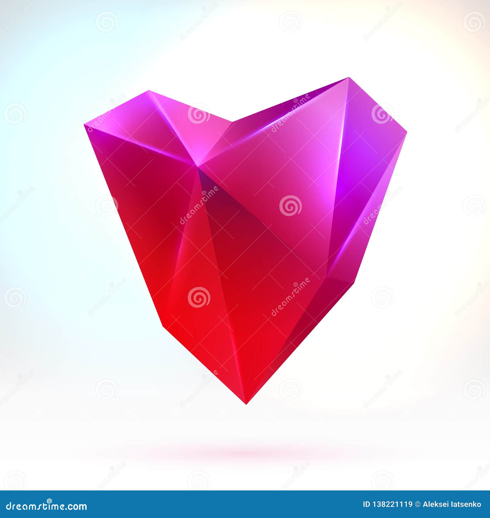 Ruby Heart Vector Illustration Brillante Poligonal Ilustración del ...