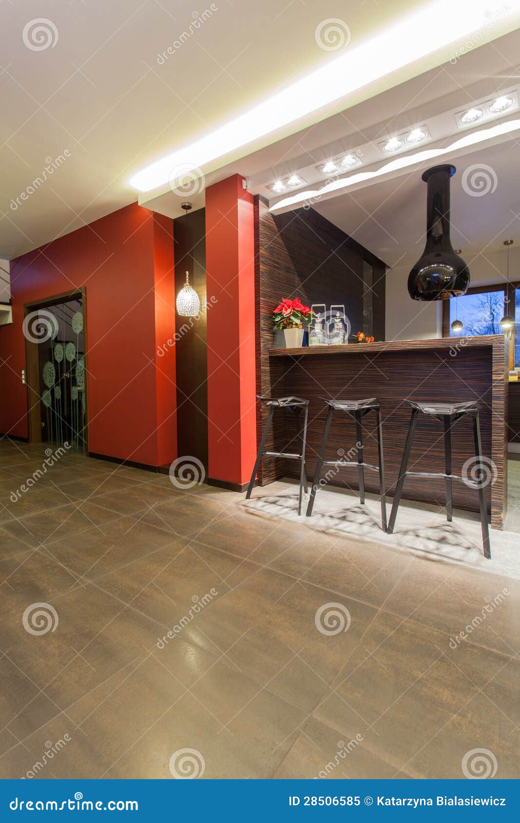 Ruby House - Kitchen with Bar Stools Stock Image - Image of counter ...