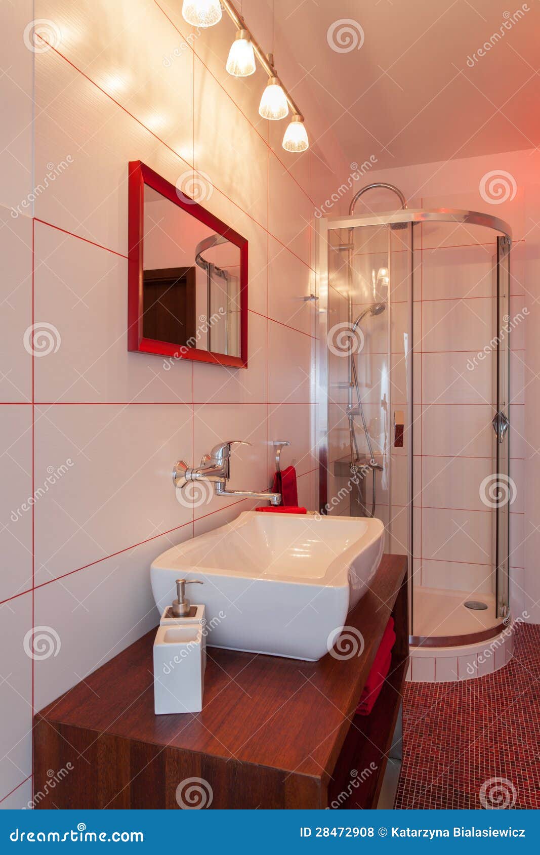 Ruby House - Wash Basin and Shower Stock Photo - Image of inside ...