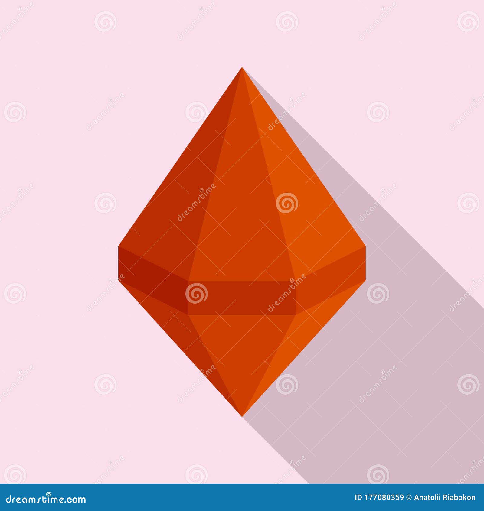 Ruby icon, flat style stock vector. Illustration of rich - 177080359