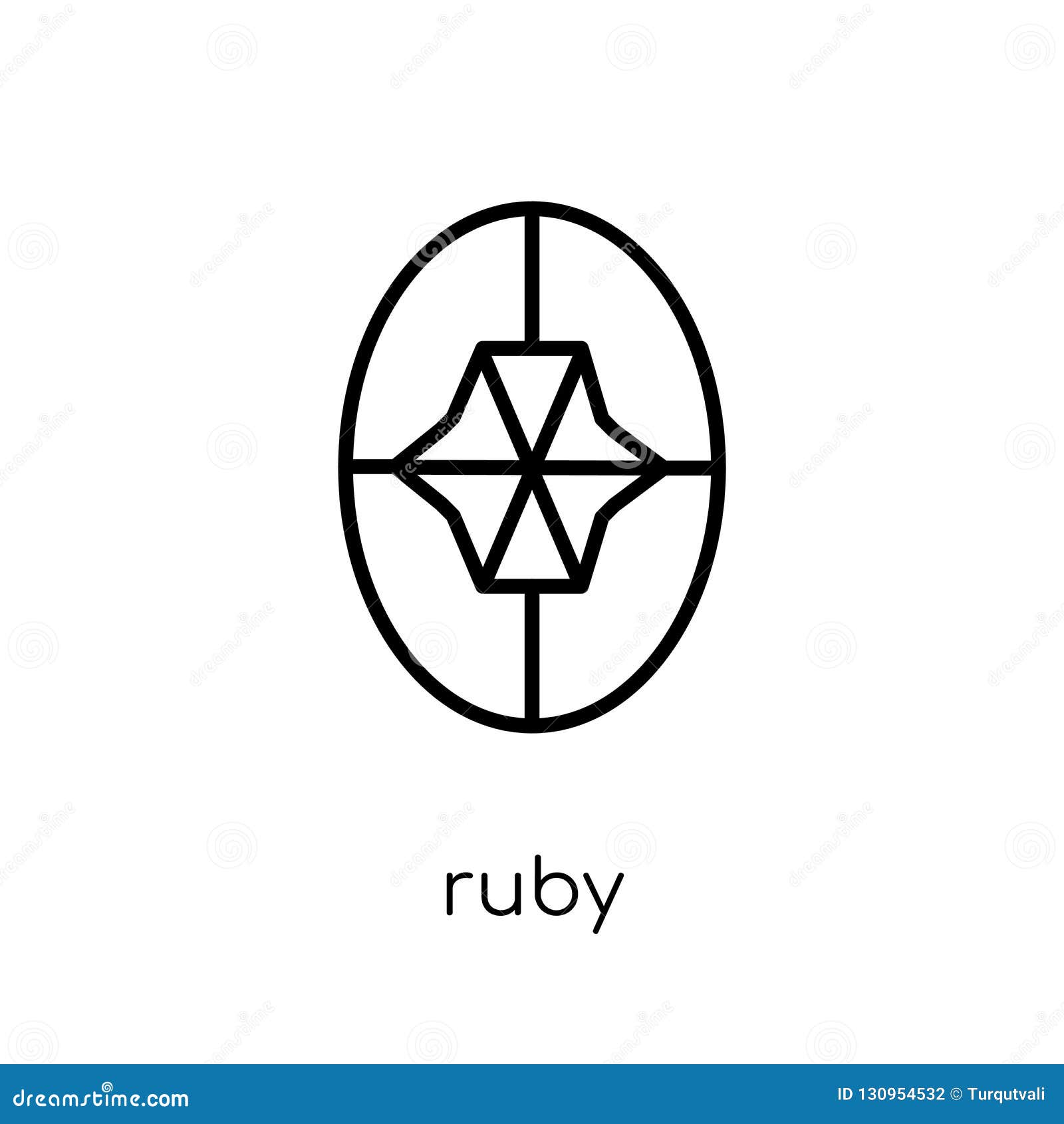 Ruby Icon. Trendy Modern Flat Linear Vector Ruby Icon on White B Stock ...