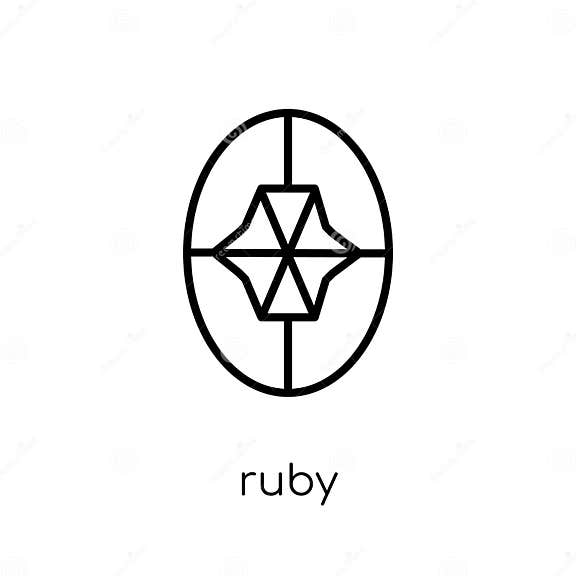 Ruby Icon. Trendy Modern Flat Linear Vector Ruby Icon on White B Stock ...