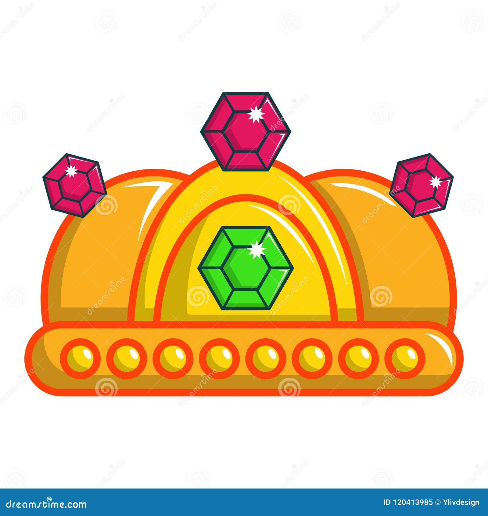 Ruby Imperial Crown Icon, Cartoon Style Stock Vector - Illustration of ...
