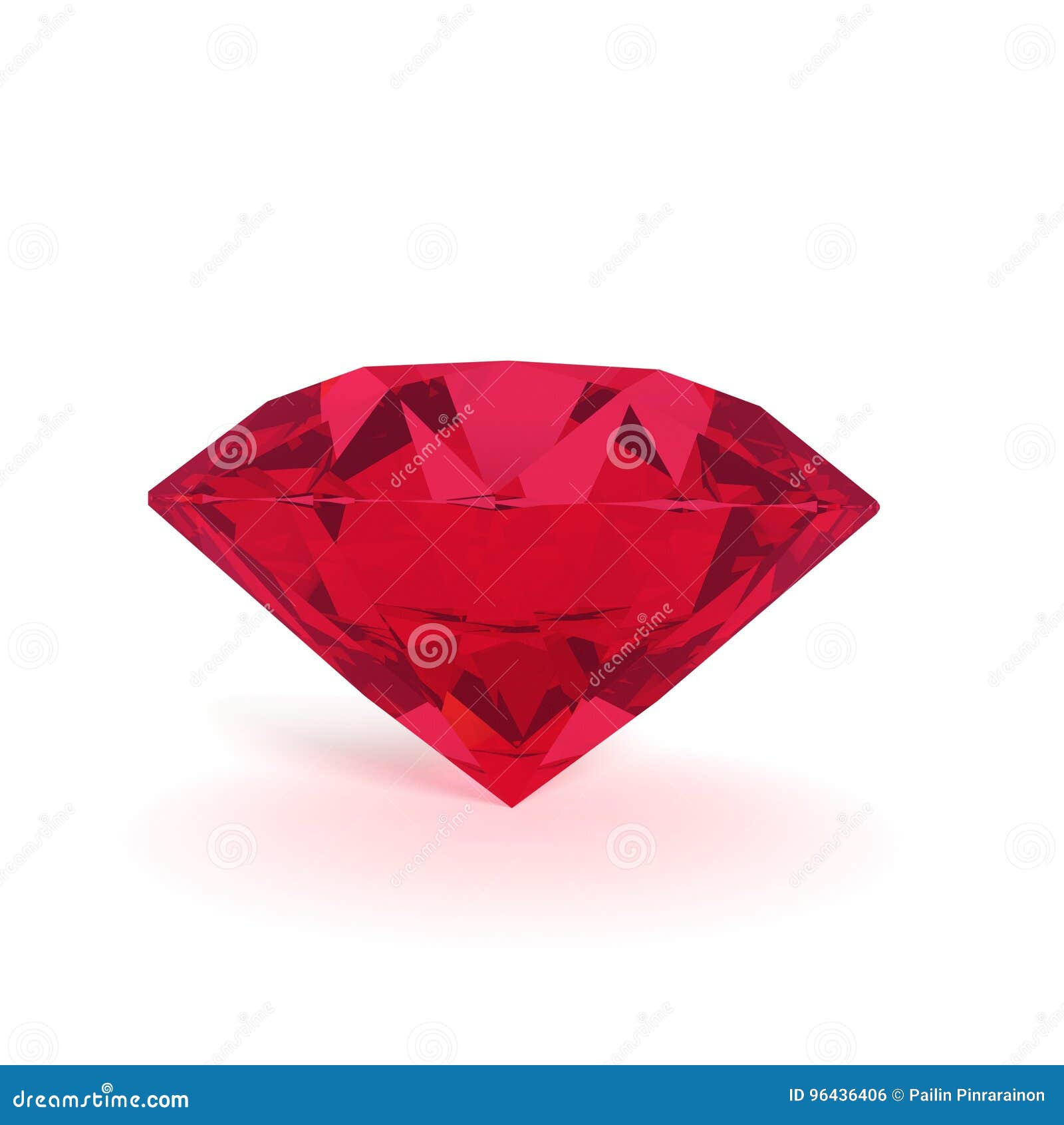 Ruby on Isolated White in 3D Rendering Stock Illustration ...