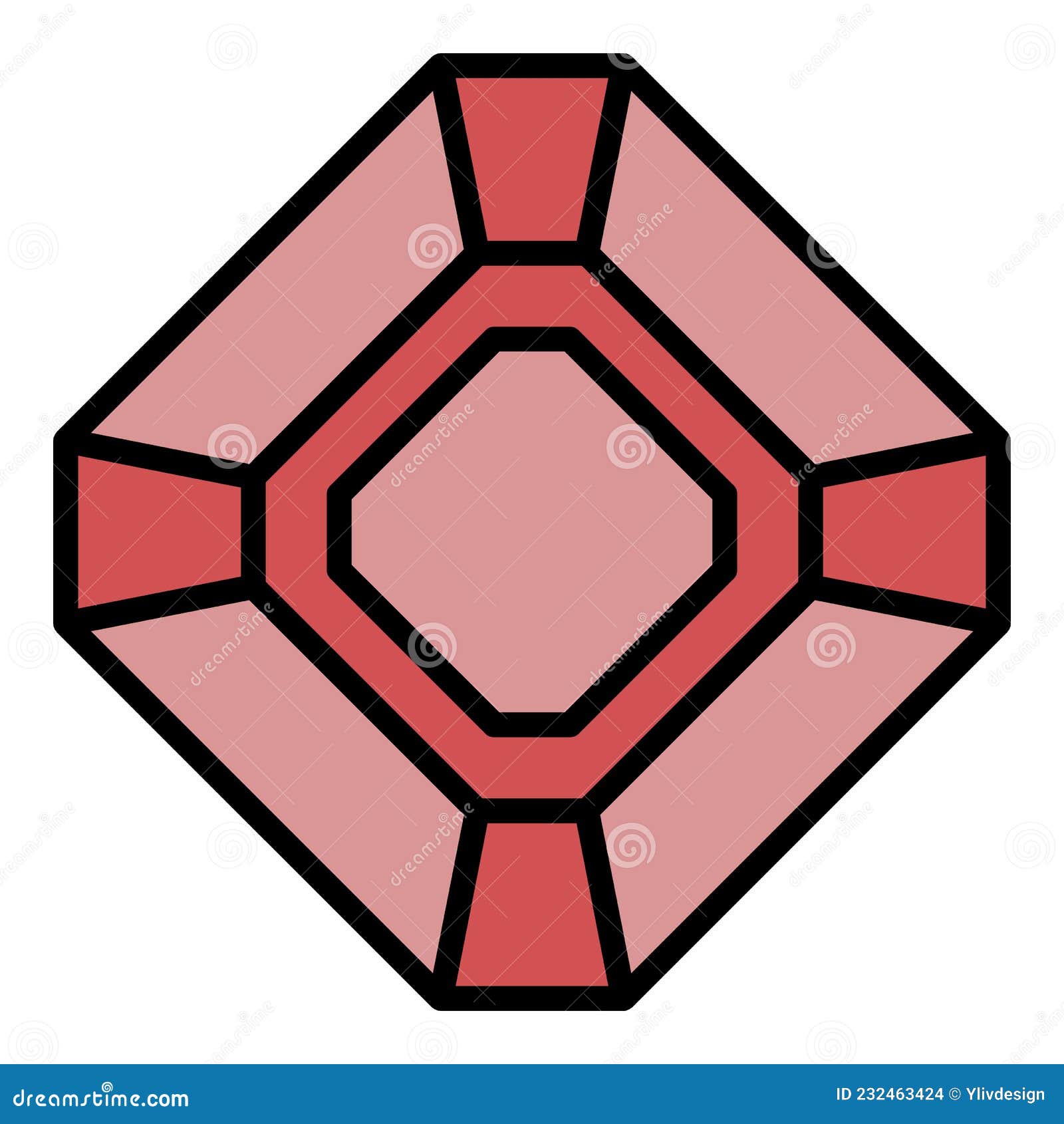Ruby Jewel Icon Color Outline Vector Stock Vector - Illustration of ...