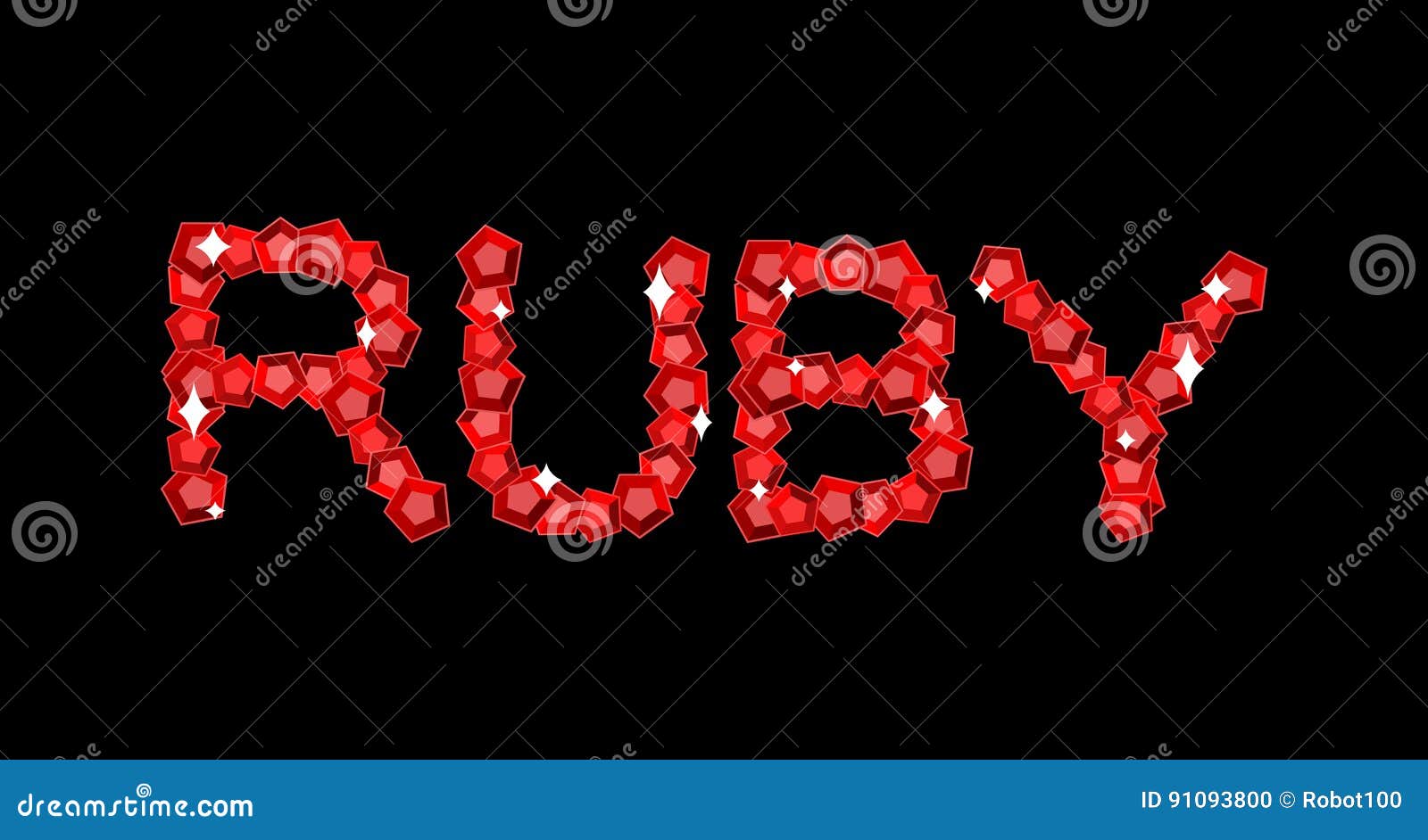 Ruby is Lettering Symbol. Red Gemstone Emblem Stock Vector ...