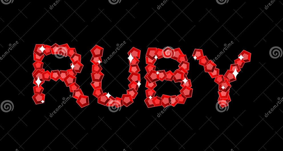 Ruby is Lettering Symbol. Red Gemstone Emblem Stock Vector ...