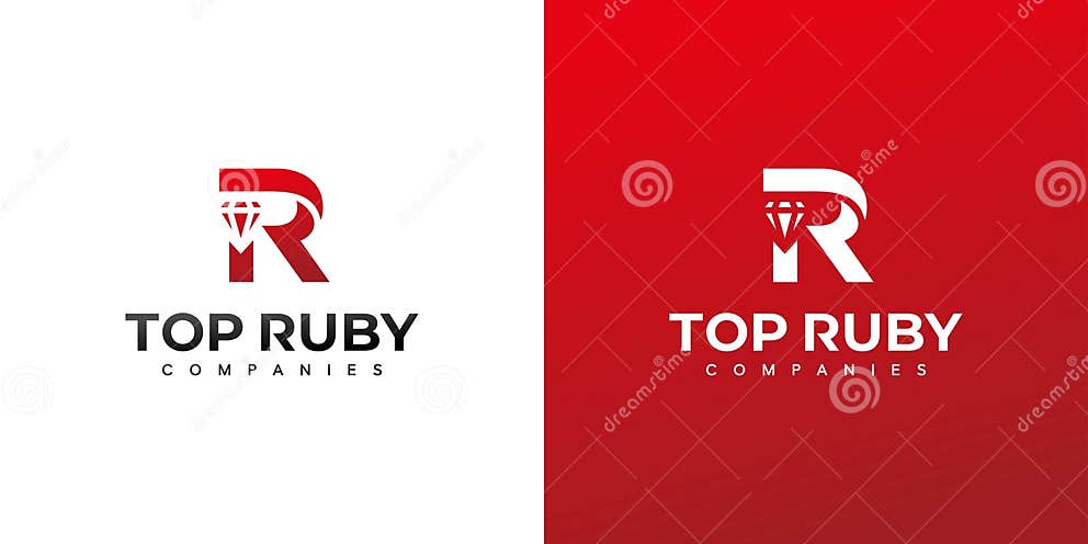 Ruby Logo Design with R Initials is Modern and Luxurious Stock Vector - Illustration of ...