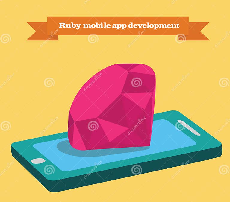Ruby Mobile Application Development Vector Illustration Stock Vector ...