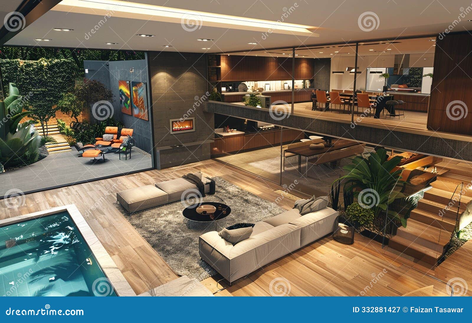 Ruby Modern One-Level House -Generative Ai Stock Image - Image of ...