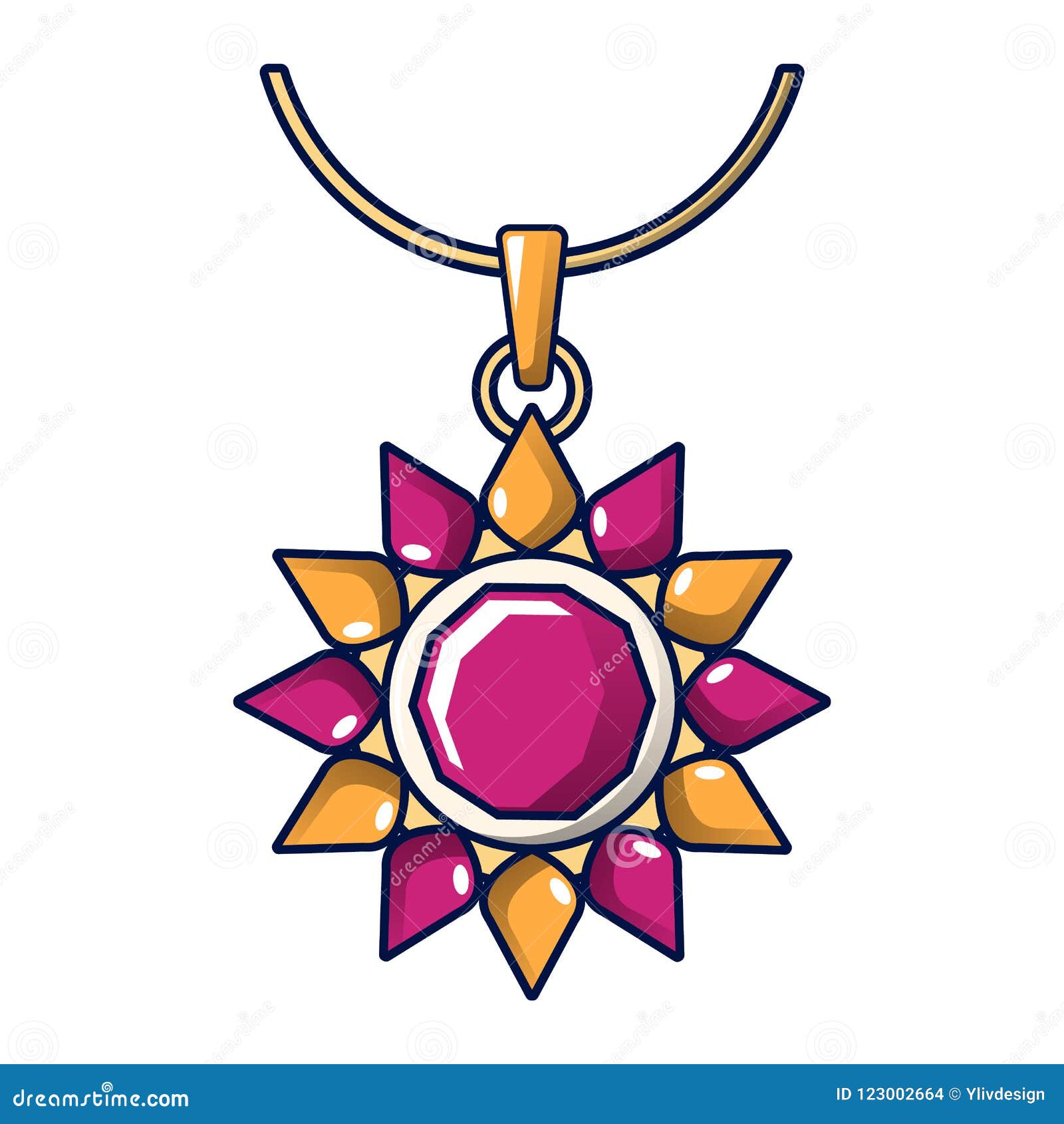 Ruby Necklace Icon, Cartoon Style Stock Vector - Illustration of ...