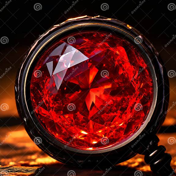 Ruby Outlook when Viewed through a Magnifying Glass with Rub C Stock ...