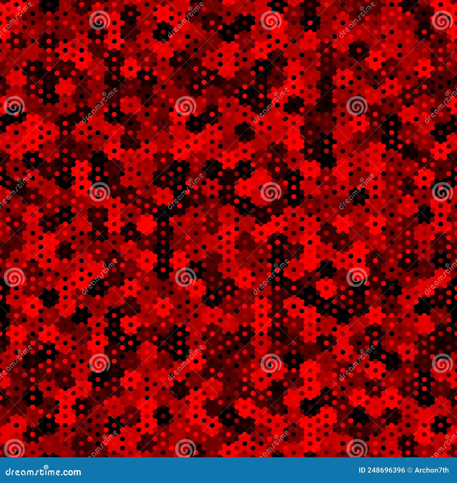 Ruby Pattern of Hexagons and Squares. Red, Maroon, Black Colors Stock ...