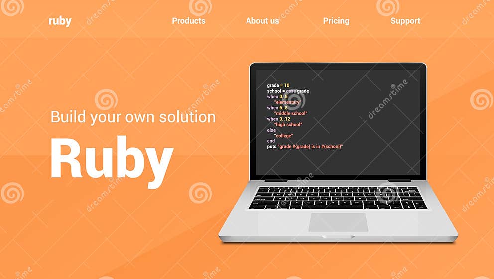 Ruby Programming Code Technology Banner. Ruby Language Software Coding ...