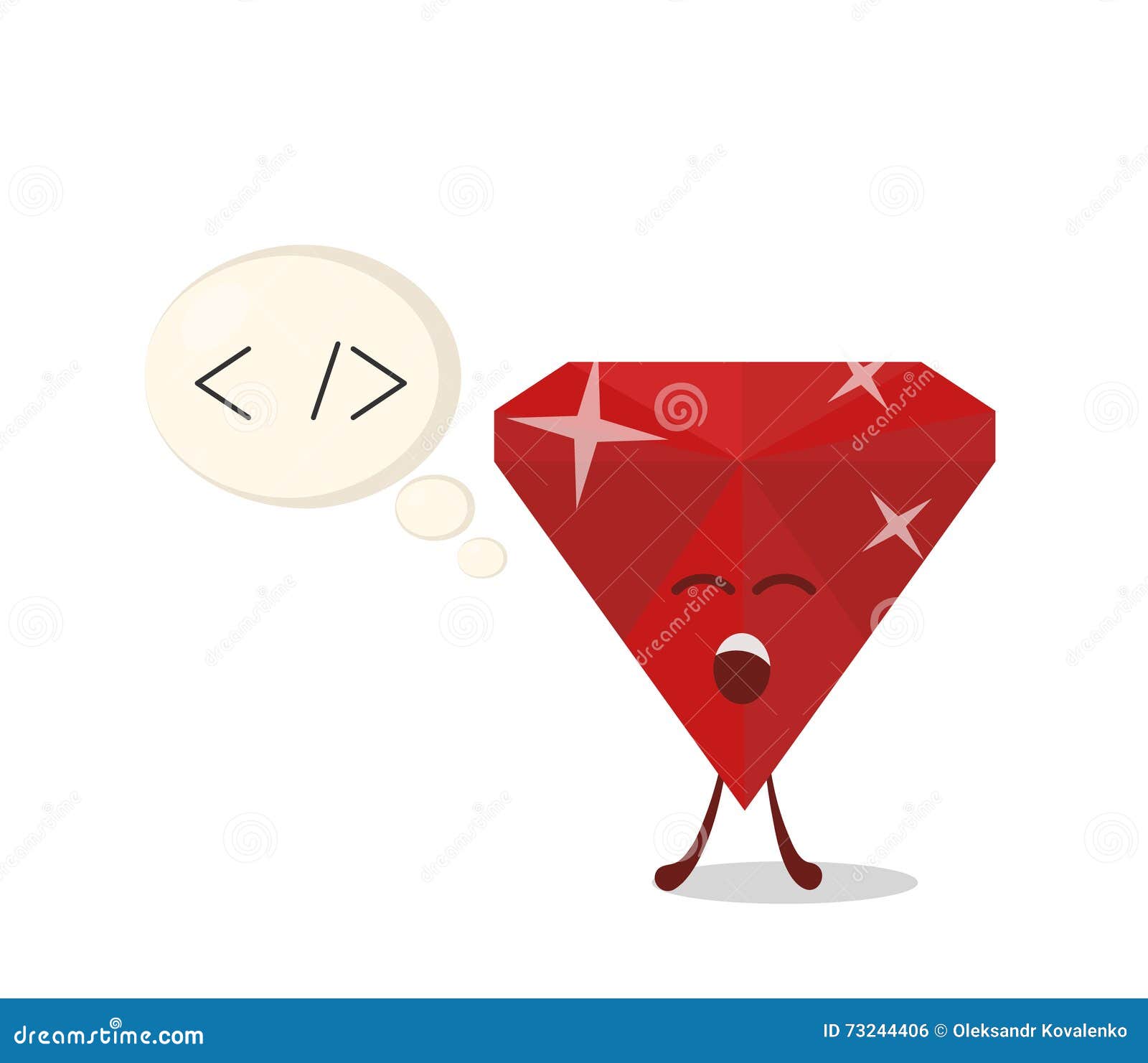 Ruby Programming Language Funny Character Stock Vector Illustration Of Dialog Learning 73244406