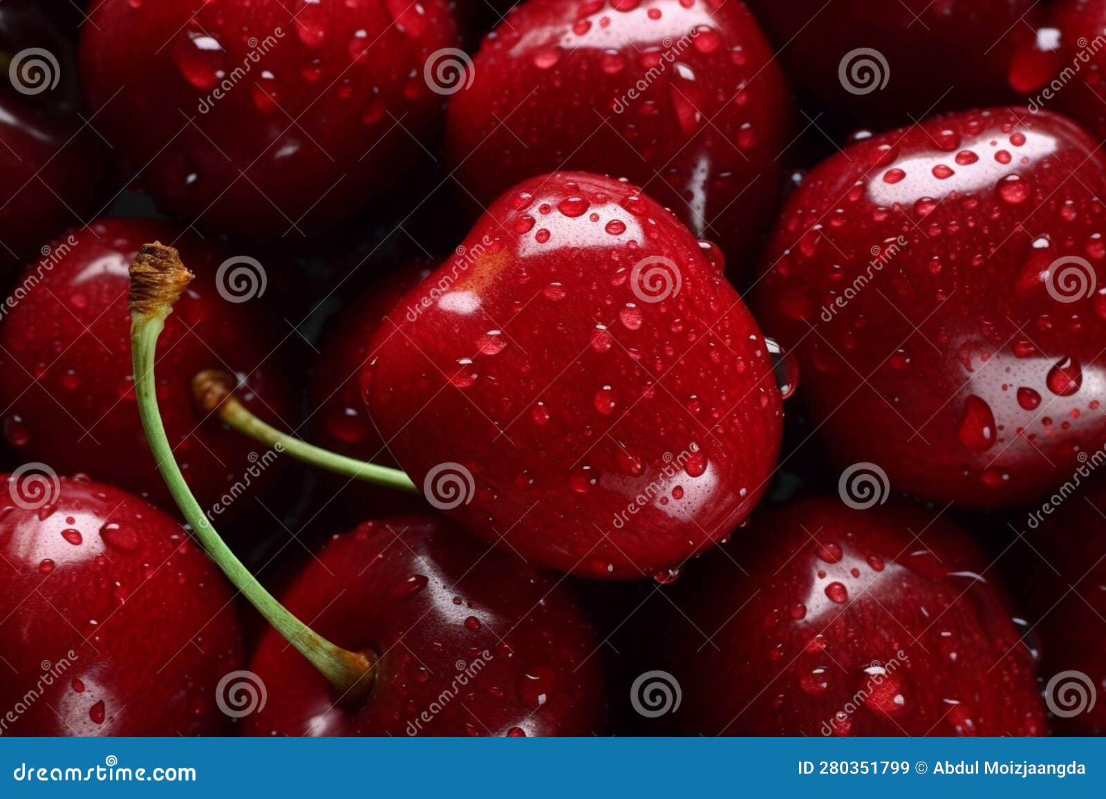 Ruby Red Cherries, a Luscious Display of Deep Red Cherries Stock ...