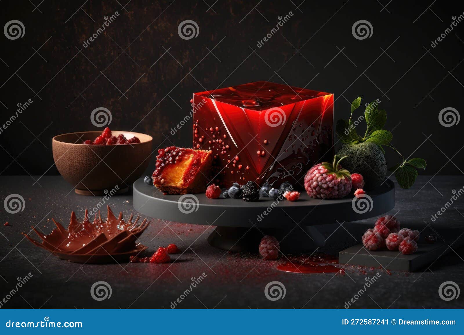 Ruby Red Food Presentation. AI Generated Stock Illustration ...