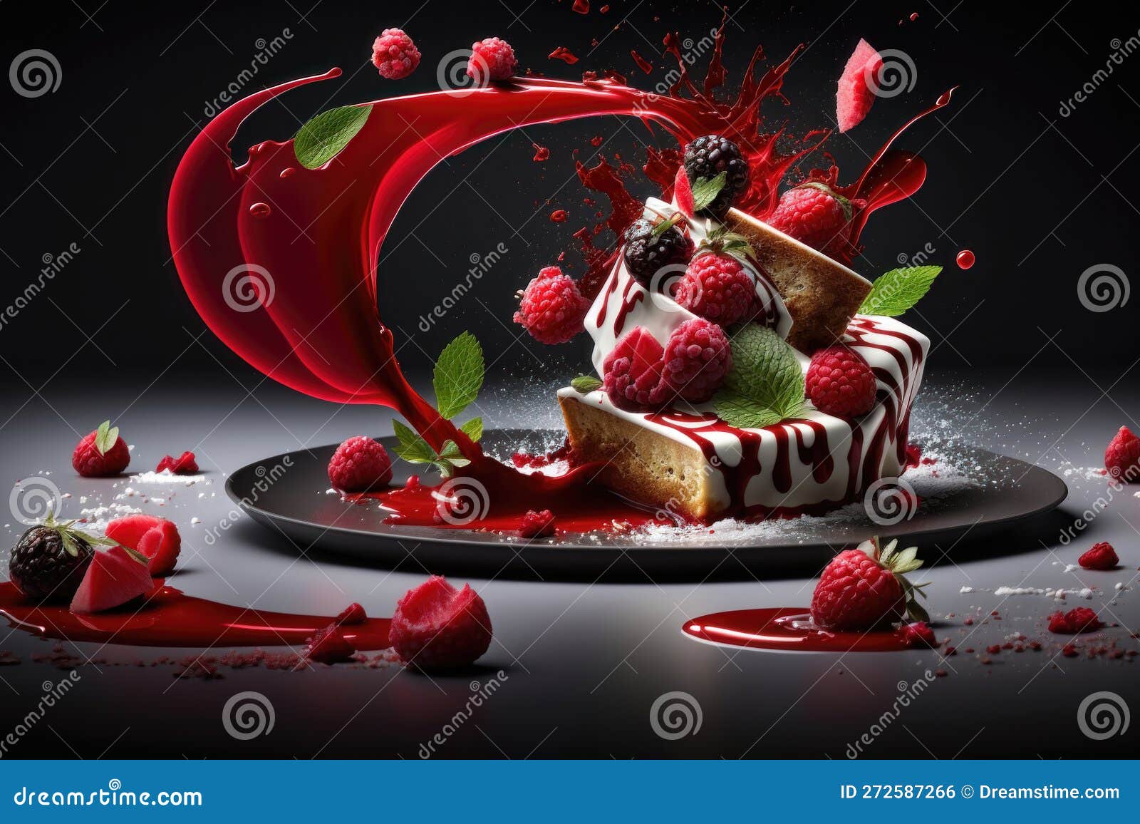 Ruby Red Food Presentation. AI Generated Stock Illustration ...