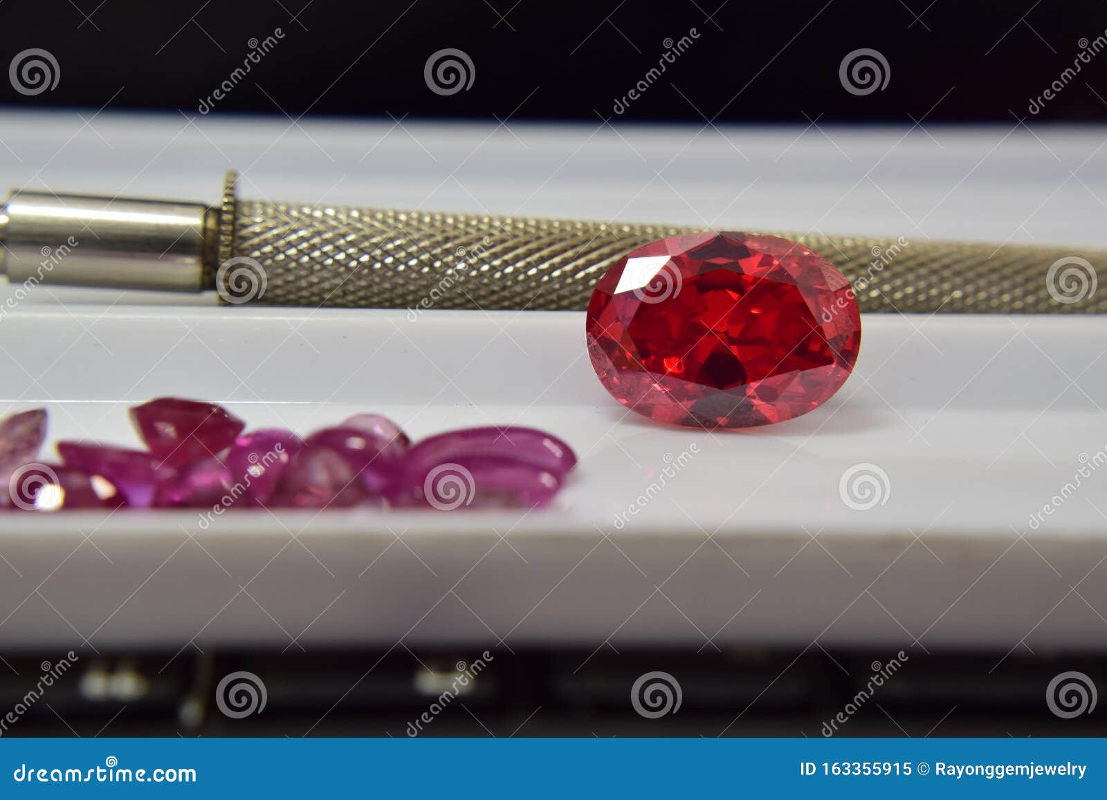 Ruby is Red Gem Beautiful by Nature for Making Expensive Stock Image ...