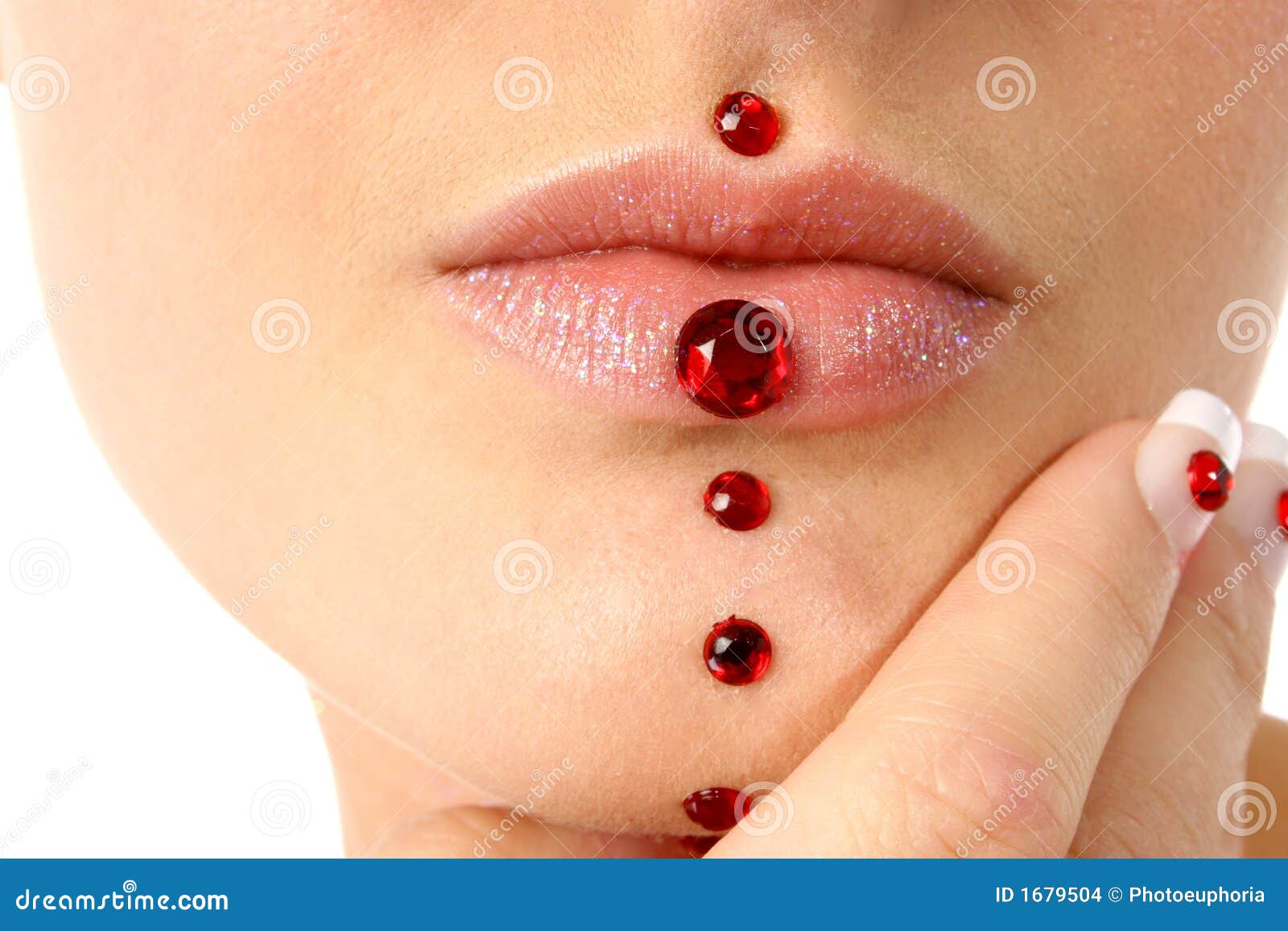 Ruby Red Lips stock photo. Image of ruby, hand, hands - 1679504