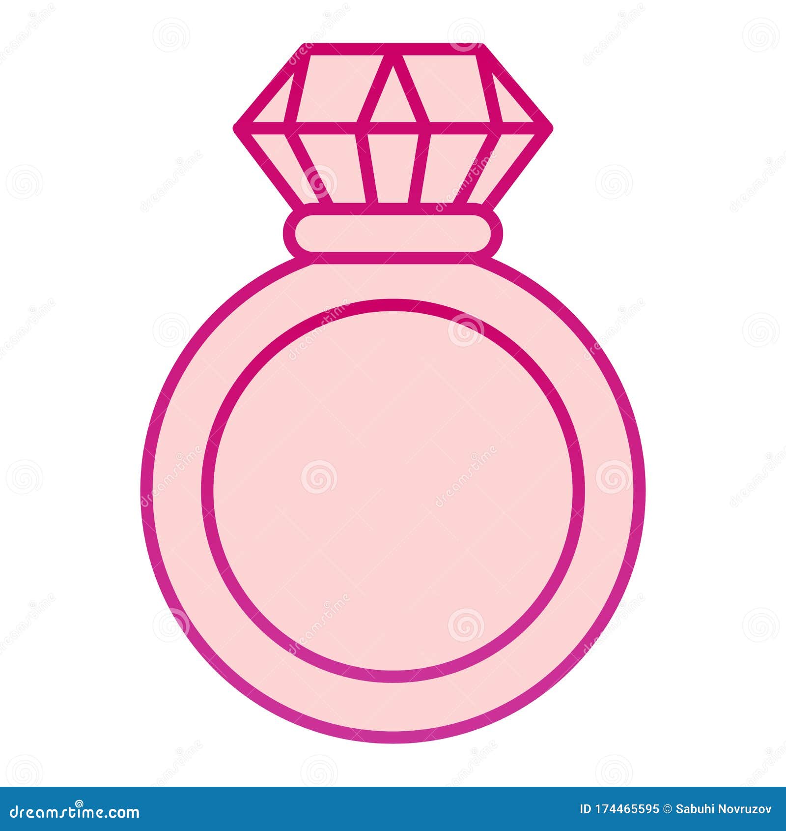 Ruby Ring Flat Icon. Ring with Gem Vector Illustration Isolated on ...